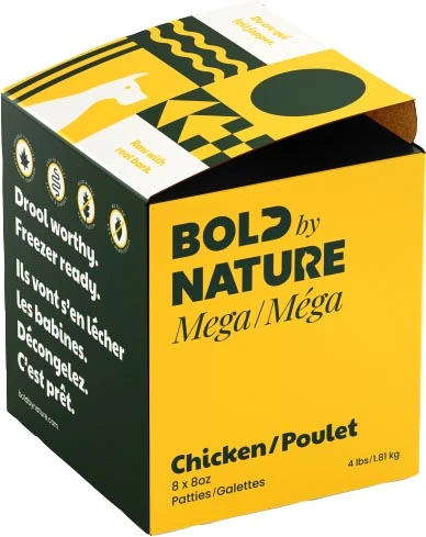 Bold By Nature Mega Chicken Patties Dog Food 4 lb - Buckerfield's - BC ...