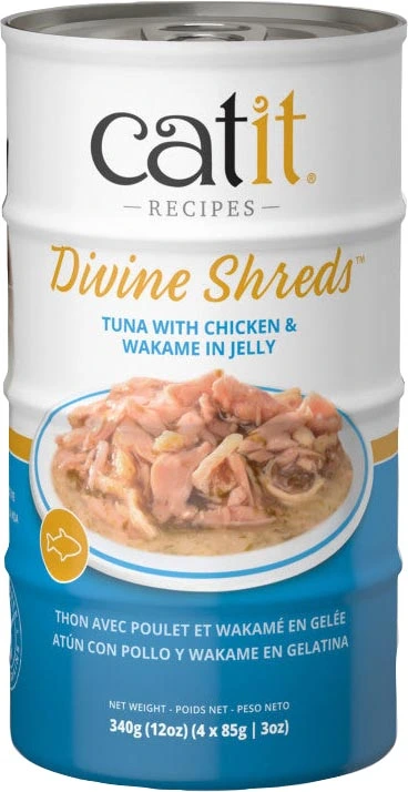 Catit Divine Shreds Tuna With Chicken & Wakame Cat Food 4pk ...