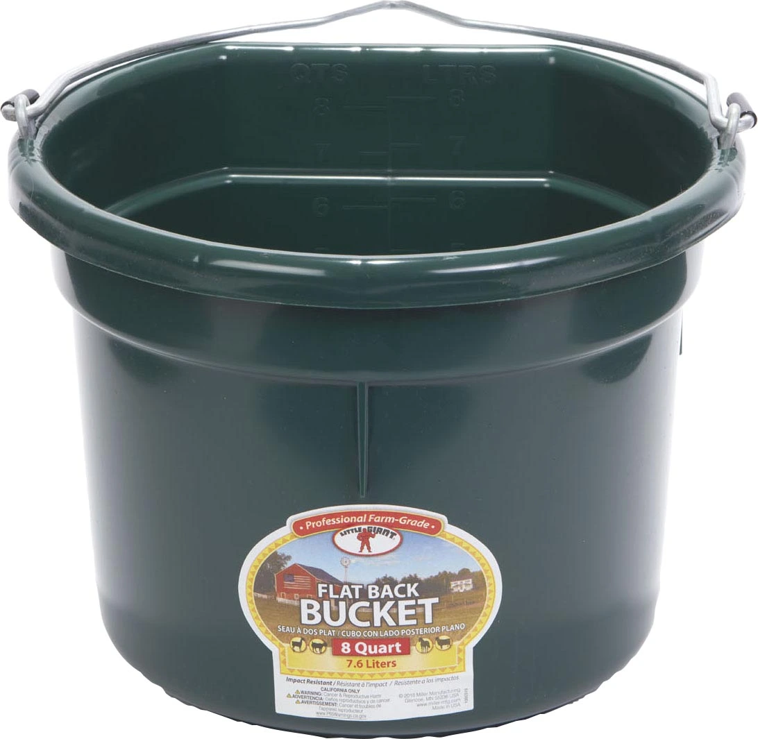 Flatback Bucket 8qt Green - Buckerfield's - BC's Original Country Store