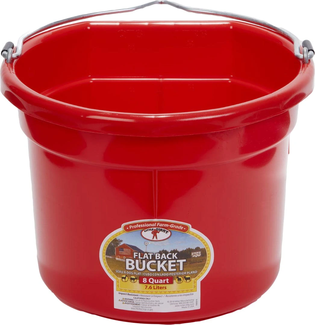 Flatback Bucket 8qt Red - Buckerfield's - BC's Original Country Store