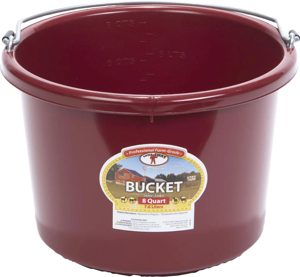 Duraflex Bucket 8qt Burgundy - Buckerfield's - BC's Original Country Store