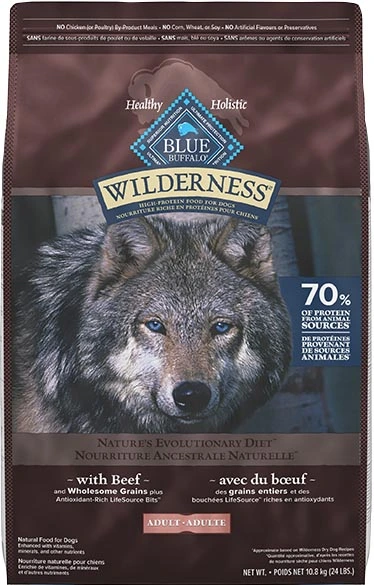 Blue Wilderness Beef With Wholesome Grains Recipe Dog Food 24lb ...